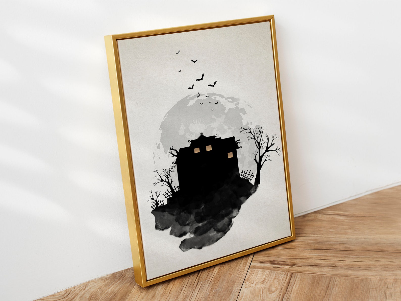 Custom Haunted House Digital Art Portrait | Personalized Name Halloween ...