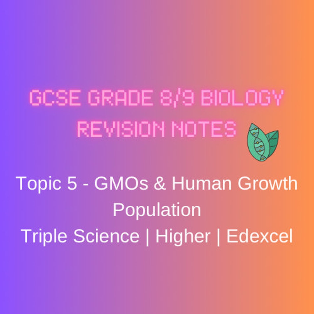 GCSE Gmos & Human Growth Population Notes - Etsy