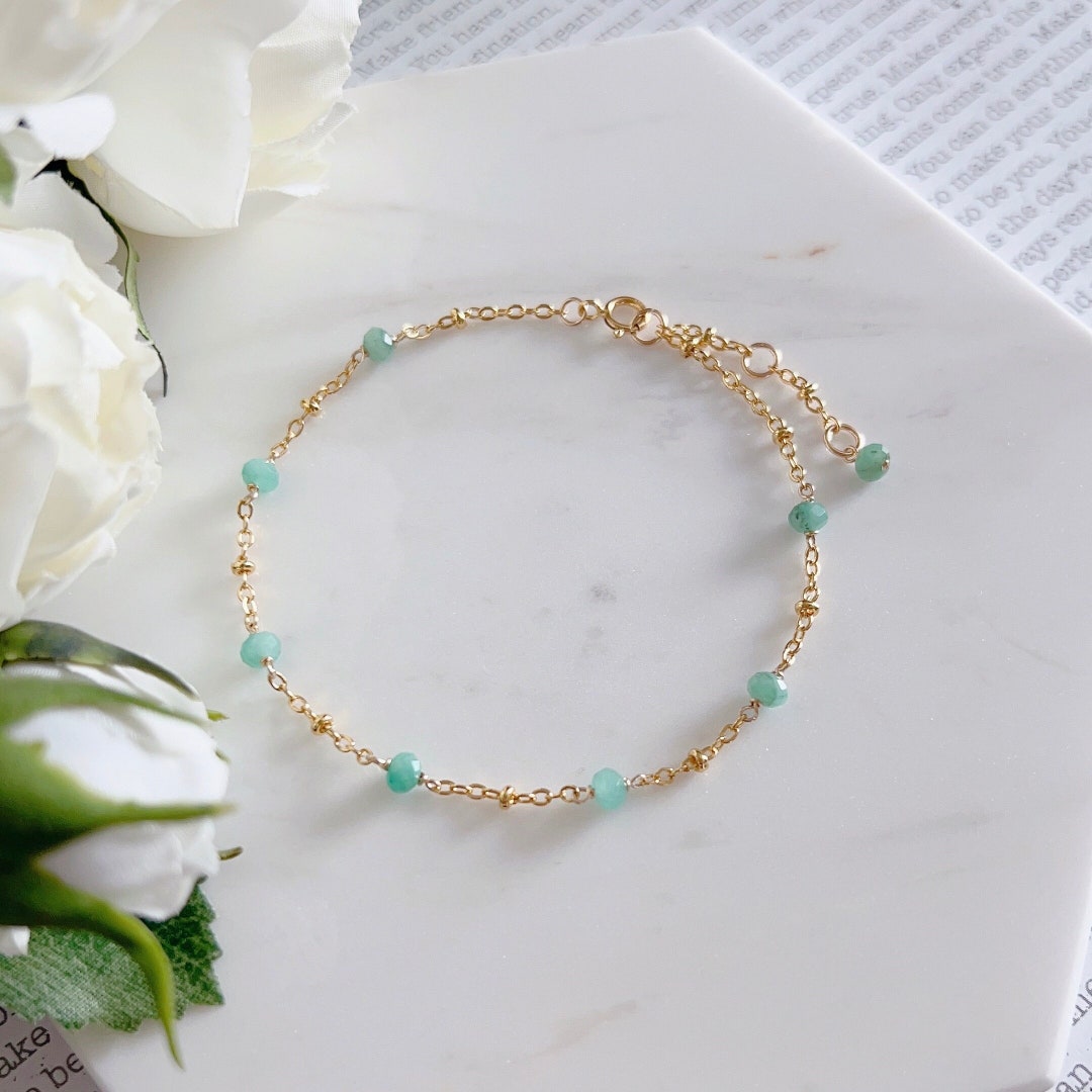 Smaragd Perlen Armband, Mai Birthstone - Etsy Österreich