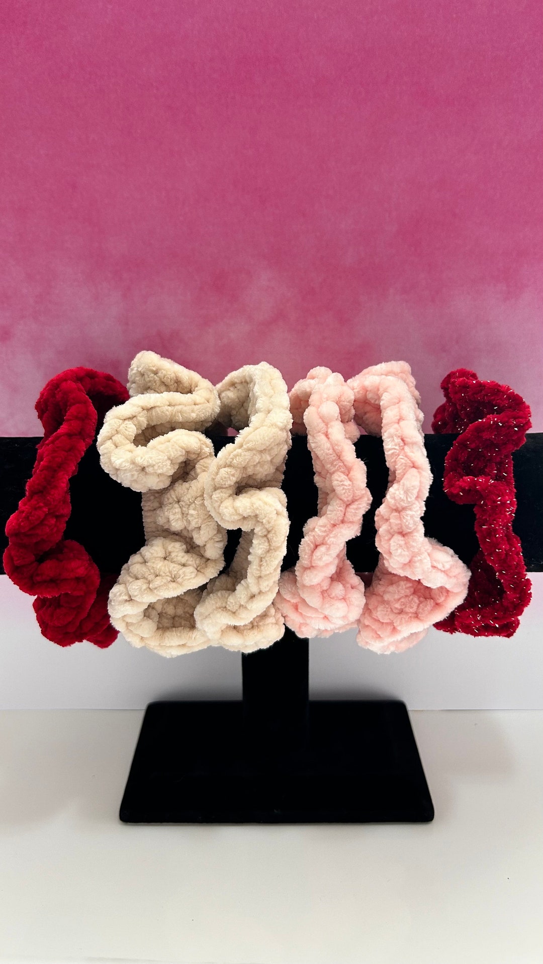 Velvet Scrunchies (PICK TWO) - Yarn, Handmade Scrunchie, Crochet ...
