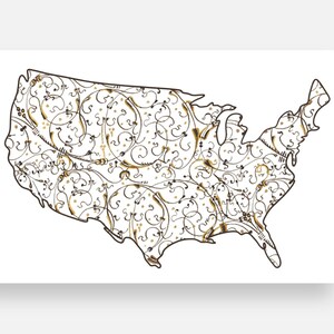 Minimalist USA Map Collection - Etsy