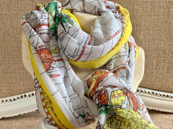 Thin XL World Map Scarf - Etsy