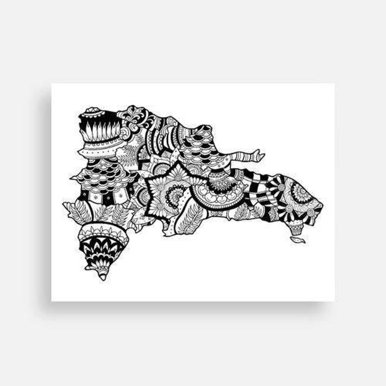 Dominican Republic Map Collection - Etsy