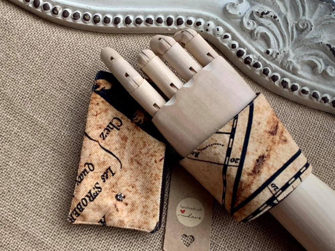 French Medieval Map Detachable Wrist Cuffs - Etsy