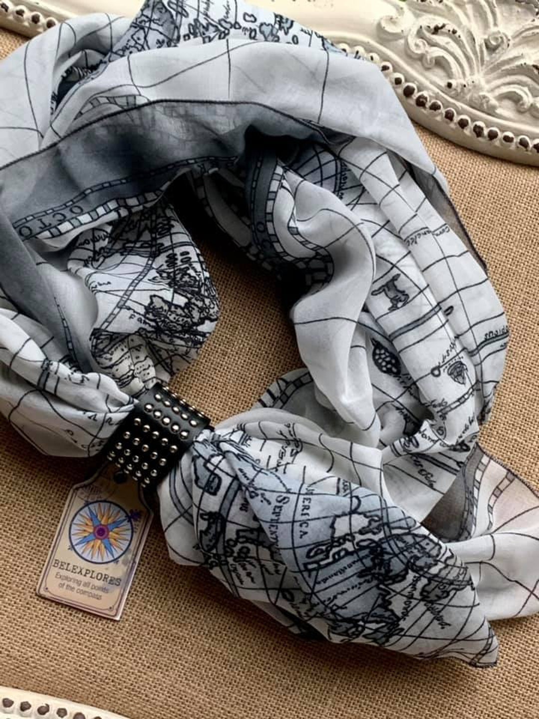 Thin XL World Map Scarf - Etsy