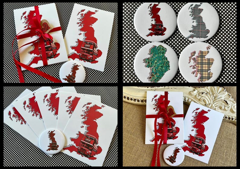 UK Double Decker Map Collection - Etsy