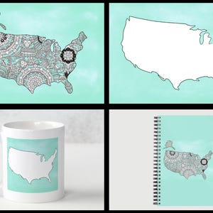 Minimalist USA Map Collection - Etsy