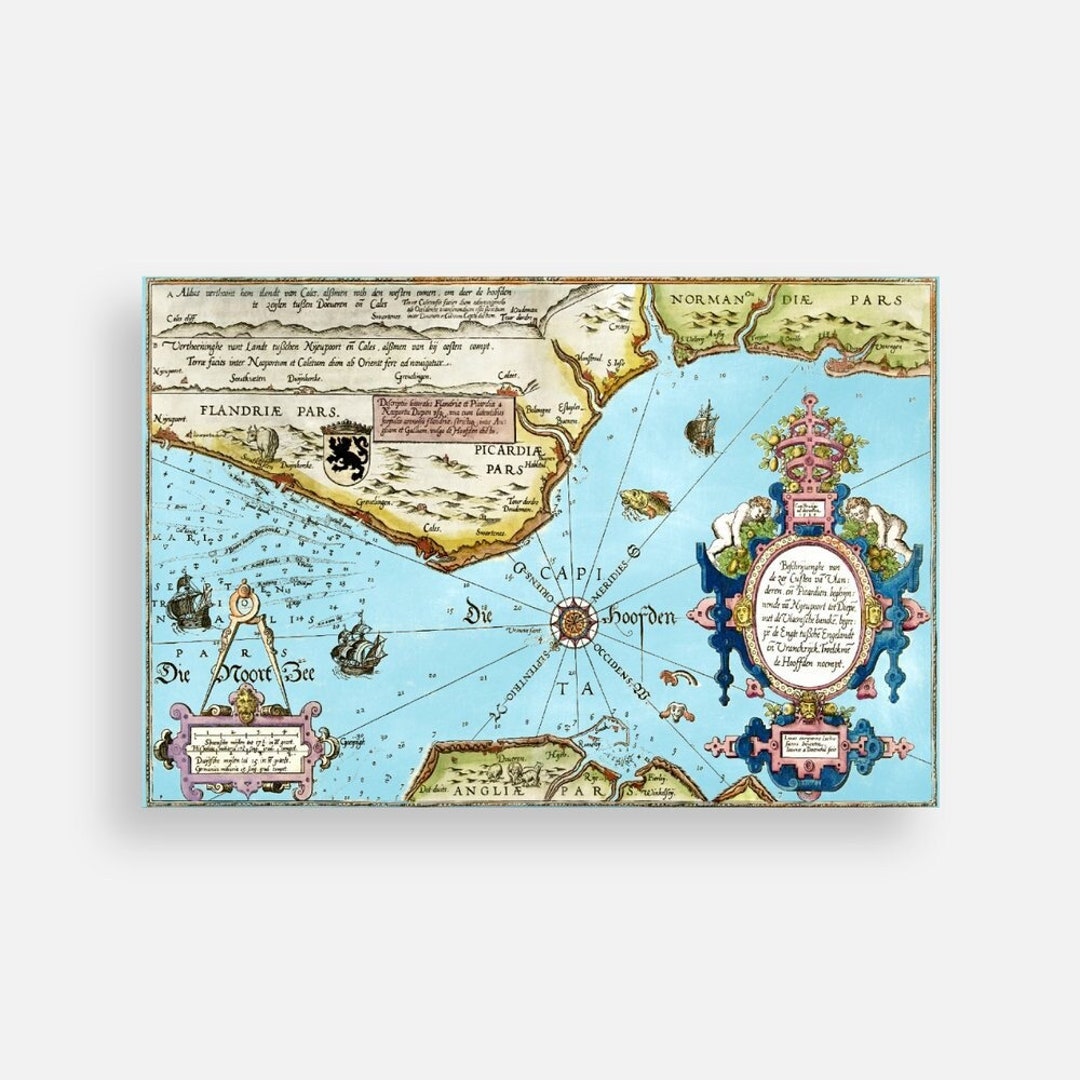 Coastal Flanders-normandy-uk Map Collection - Etsy