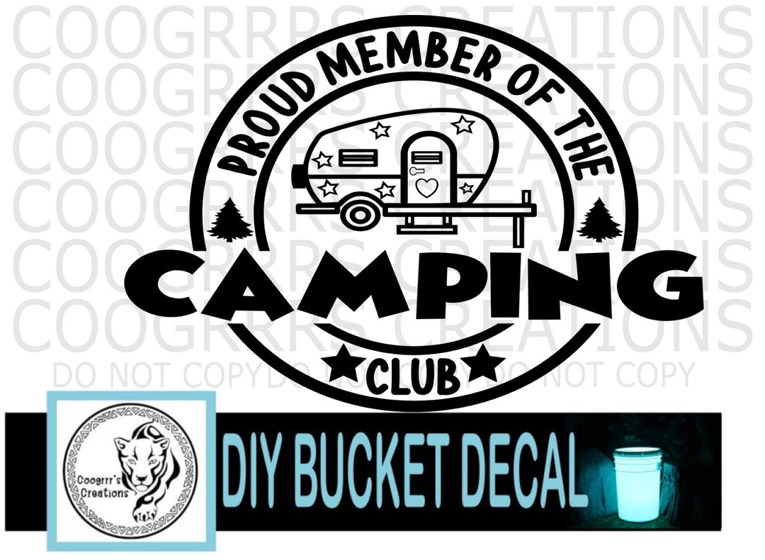 Camping Bucket DECAL DIY Make Your Own Camping Bucket - Etsy