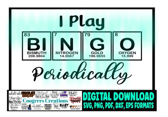 Bingo SVG Cricut and Cameo Cutting Machine Ready Digital - Etsy