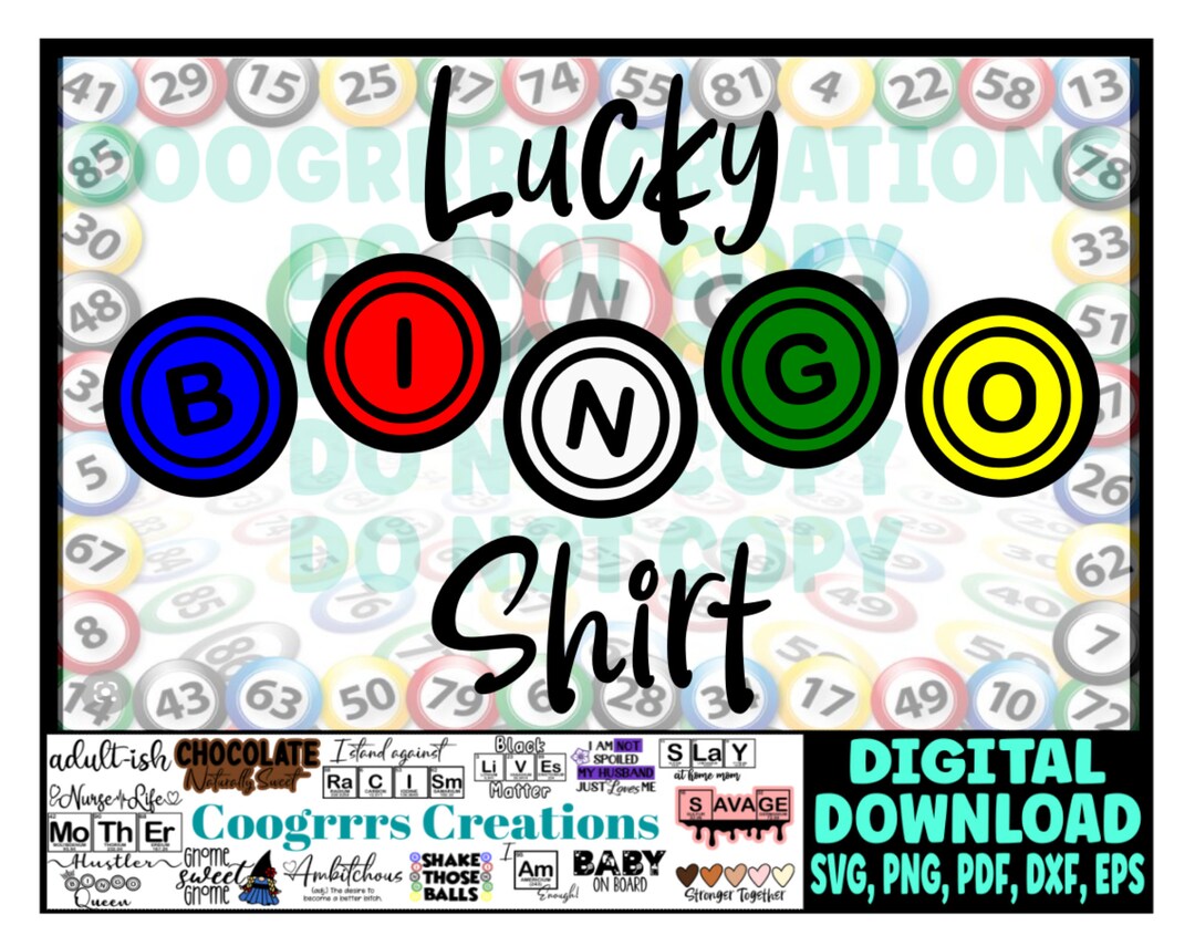 Bingo SVG Cricut and Cameo Cutting Machine Ready Digital - Etsy