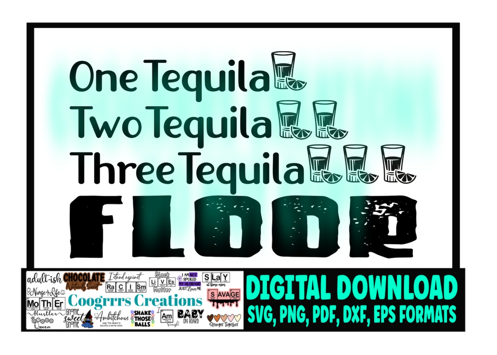 Tequila SVG One Tequila Svg One Tequila Two Tequila Svg | Etsy