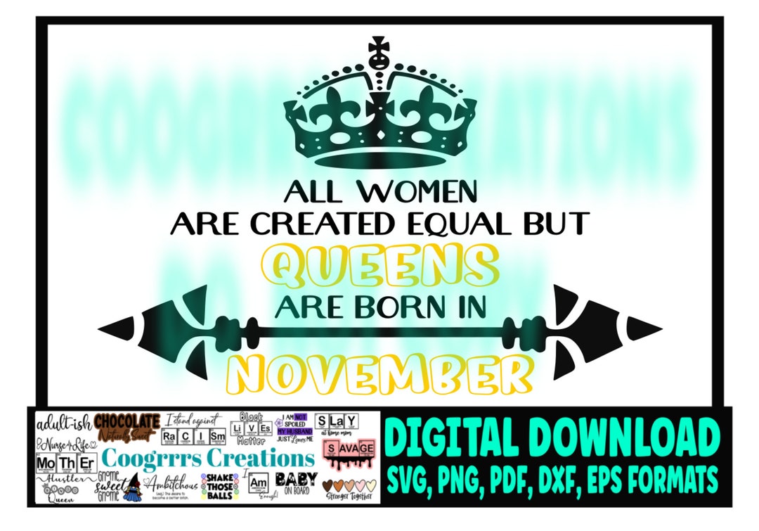 November Birthday SVG, Cricut and Cameo Cutting Machine Ready, Digital ...