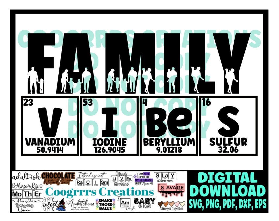 FAMILY SVG, Family Vibes SVG, Vibes Svg, Cutting Machine Ready, Digital ...