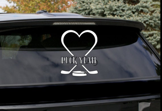 Puck Yeah Car Decal Puck Yeah Decal Hockey Car Decal | Etsy