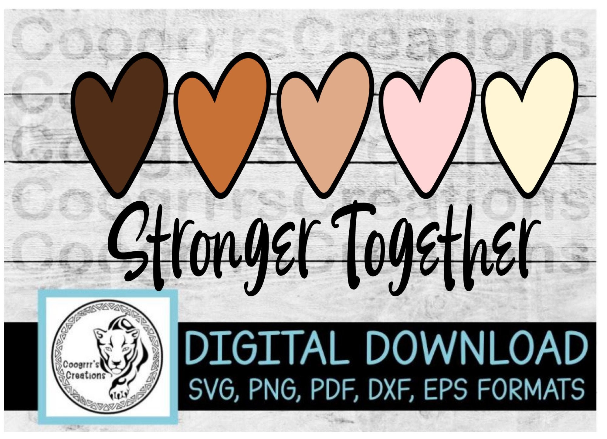 STRONGER TOGETHER SVG Cricut and Cameo Cutting Machine Ready | Etsy