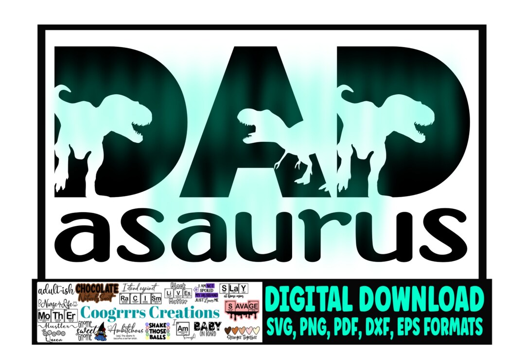 Dadasaurus Svg, Dad Dinosaur Shirt, Father's Day, Dinosaur Birthday ...