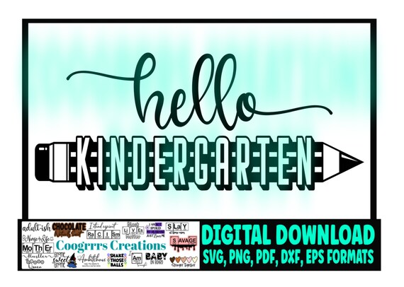 Kindergarten SVG Cricut and Cameo Cutting Machine Ready | Etsy