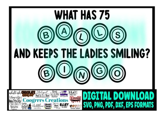 BINGO SVG Cutting Machine Ready Digital Download - Etsy