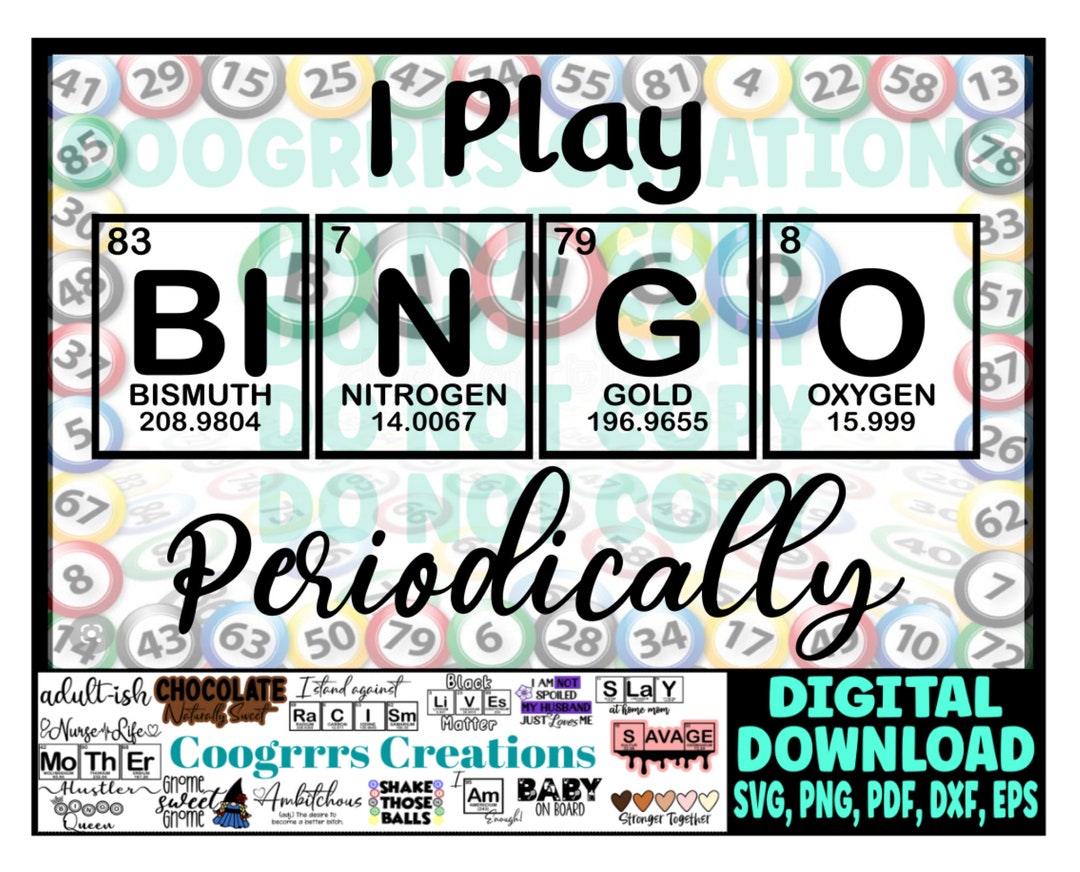 Bingo SVG, Cricut and Cameo Cutting Machine Ready, Digital Download - Etsy