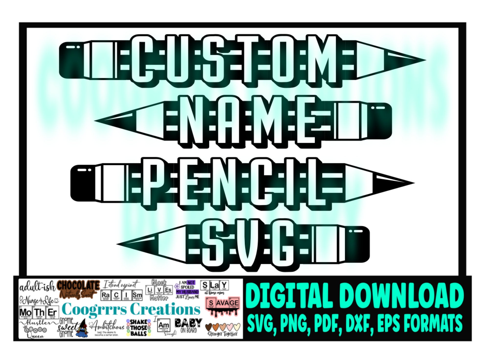 Custom SVG Digital Download Cutting Machine Ready - Etsy