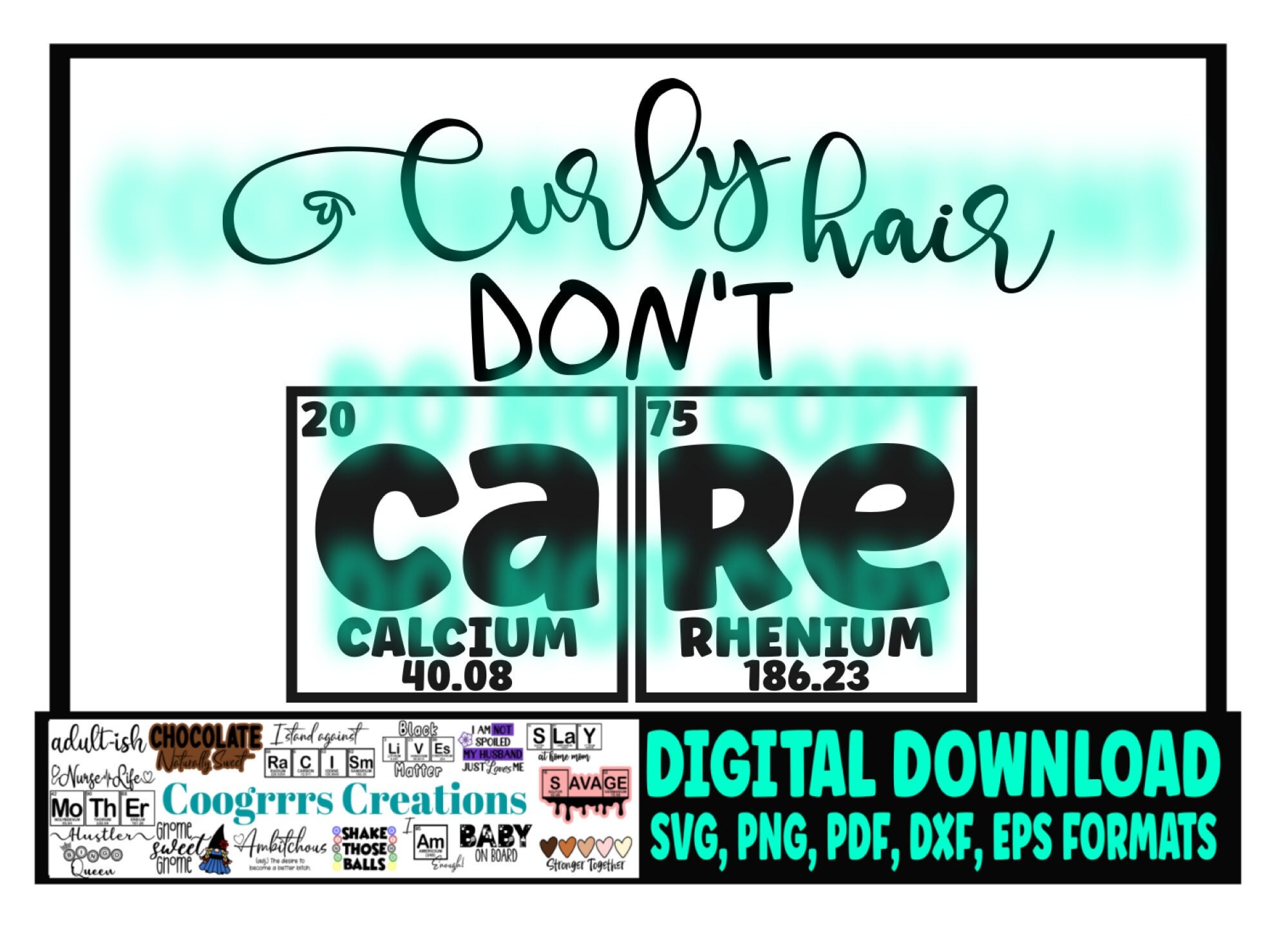 Curly Hair SVG Digital Download Cutting Machine Ready | Etsy