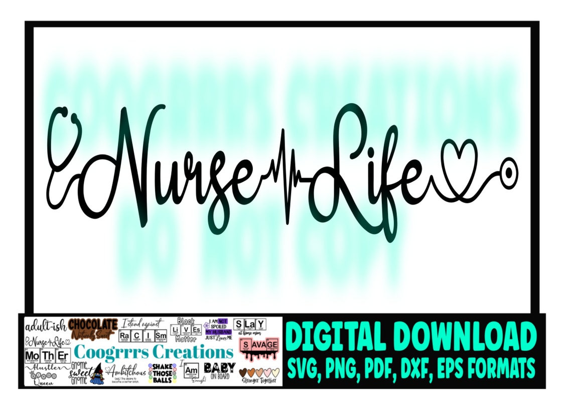 Nurse Life SVG Nursing Life Svg RN Svg Cutting Machine - Etsy