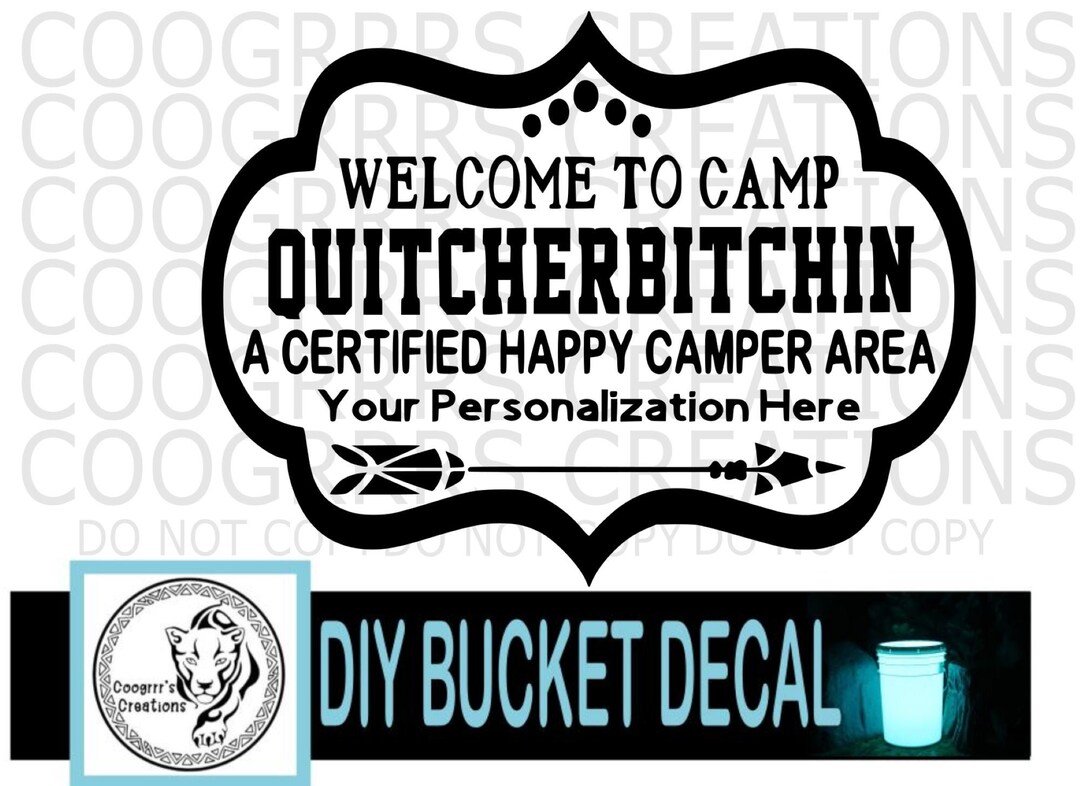 Camping Bucket DECAL, DIY Make Your Own Camping Bucket - Etsy