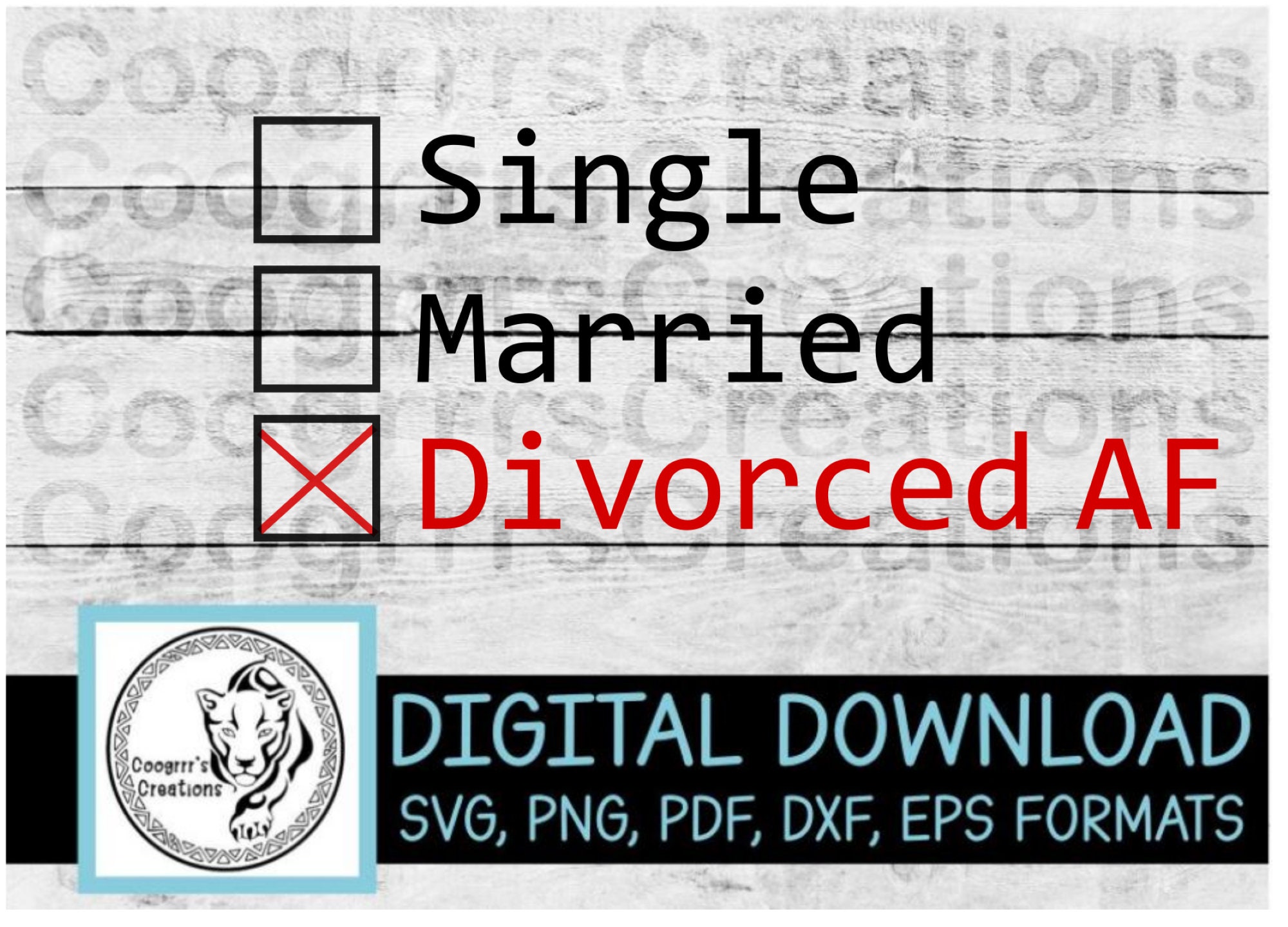 Divorced SVG Cricut and Cameo Cutting Machine Ready Digital | Etsy