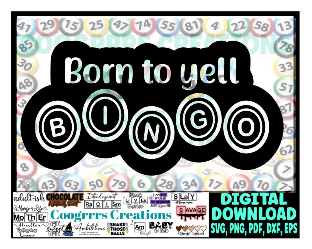BINGO SVG, Cutting Machine Ready, Digital Download - Etsy