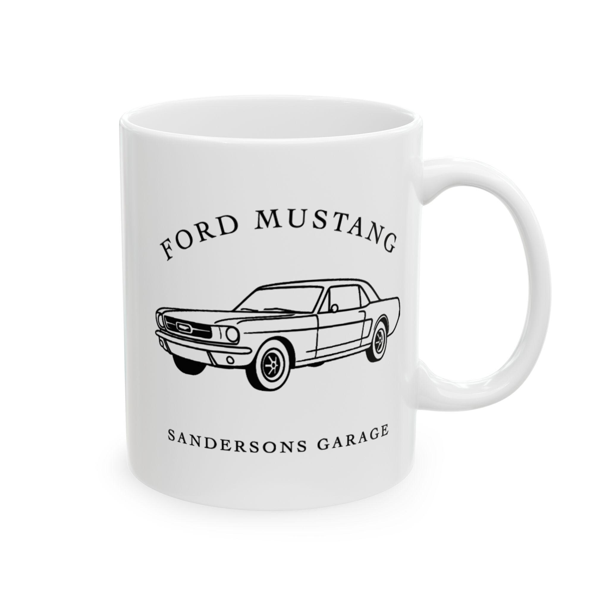 1965 Mustang Mug | Classic Ford Pony Car Line Art | Gift for Car Lovers ...