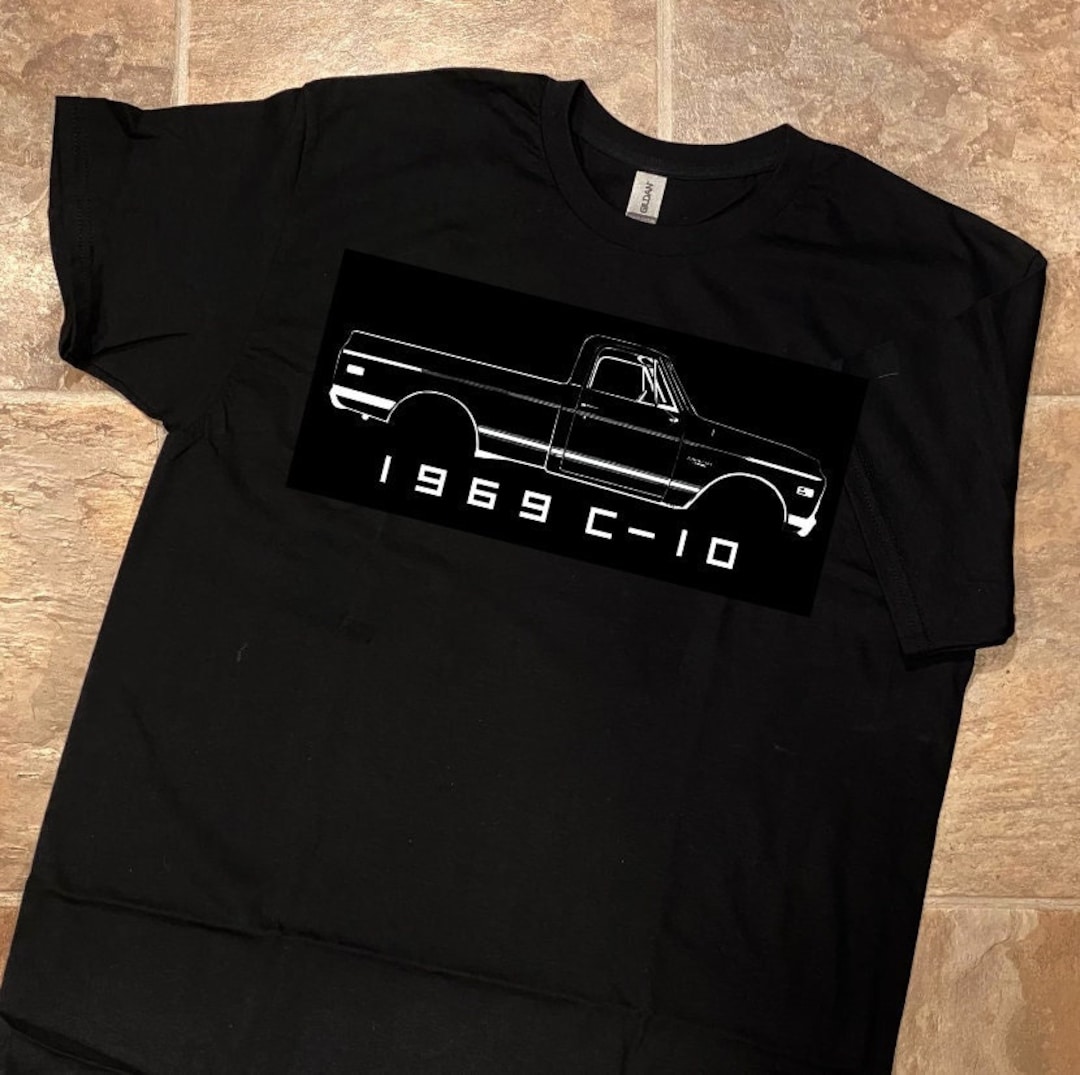 1969 Chevy C-10 Pickup Men's Crew Neck T-shirt Original Artwork ...