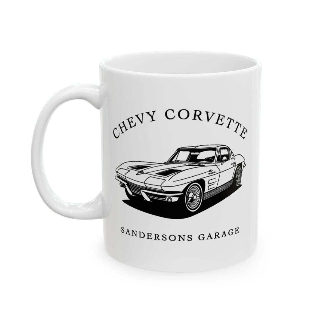1963 Corvette Mug | Split Window Sting Ray Line Art | Muscle Car Gift ...