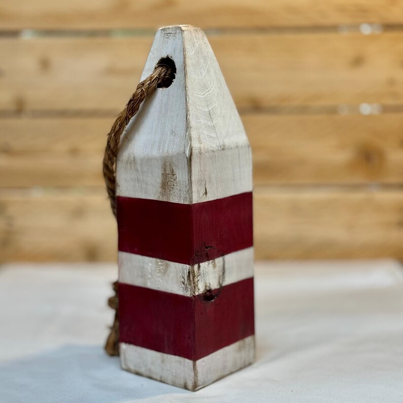 Red & White Lobster Buoy Nautical Decor, Lobster Trap Buoys, Wooden ...