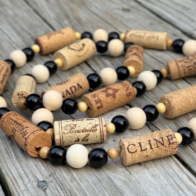 Unique Handmade Repurposed Wine Cork Garland | Eco-friendly Home Decor ...