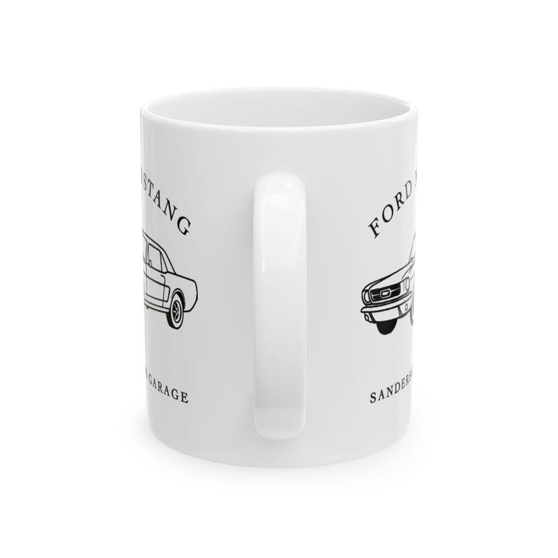 1965 Mustang Mug | Classic Ford Pony Car Line Art | Gift for Car Lovers ...