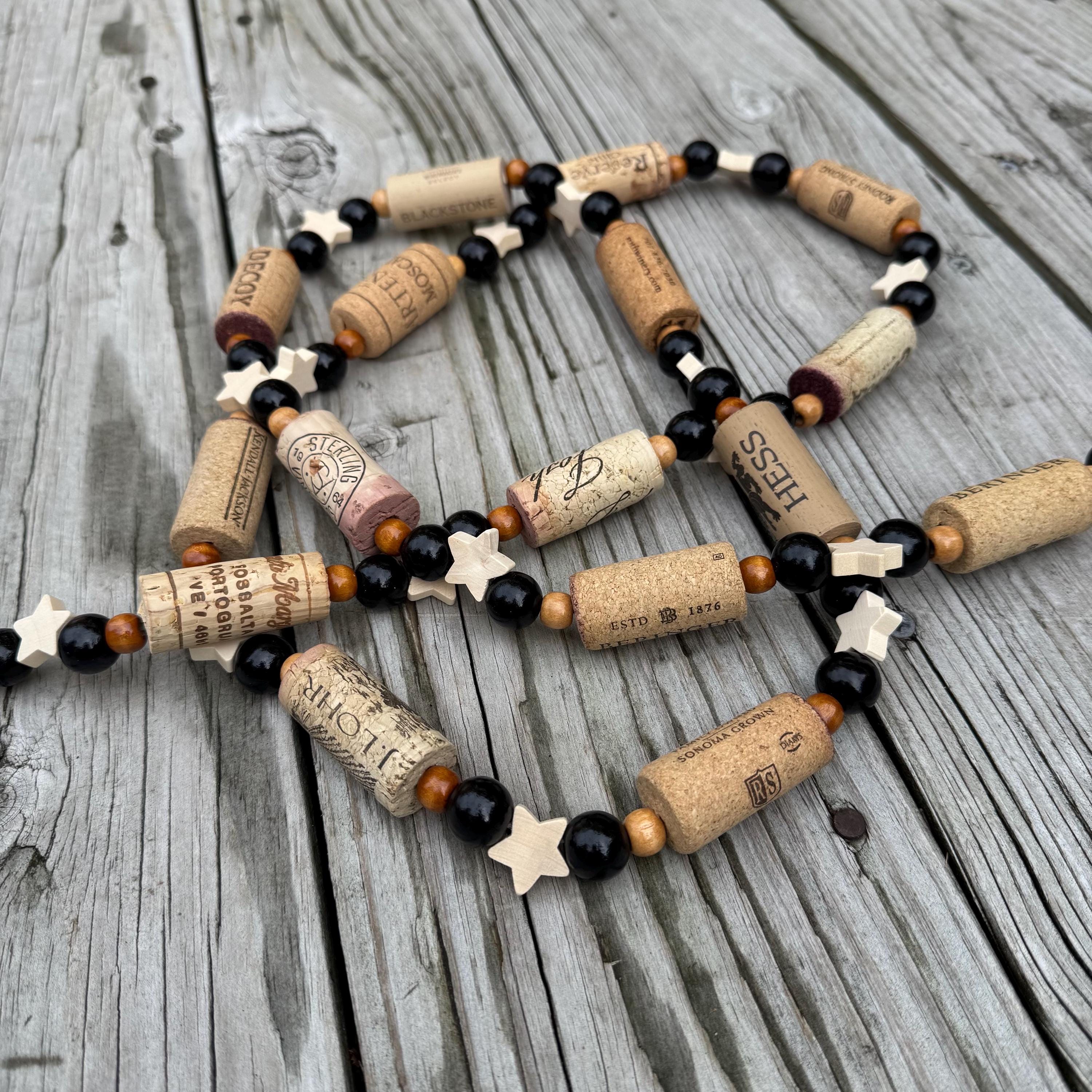 Unique Handmade Repurposed Wine Cork & Star Garland With Multicolored ...