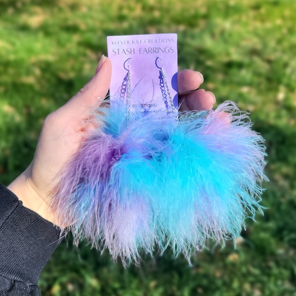 Marabou Earrings - Etsy