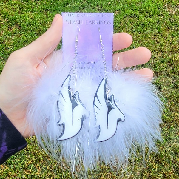 Marabou Earrings - Etsy