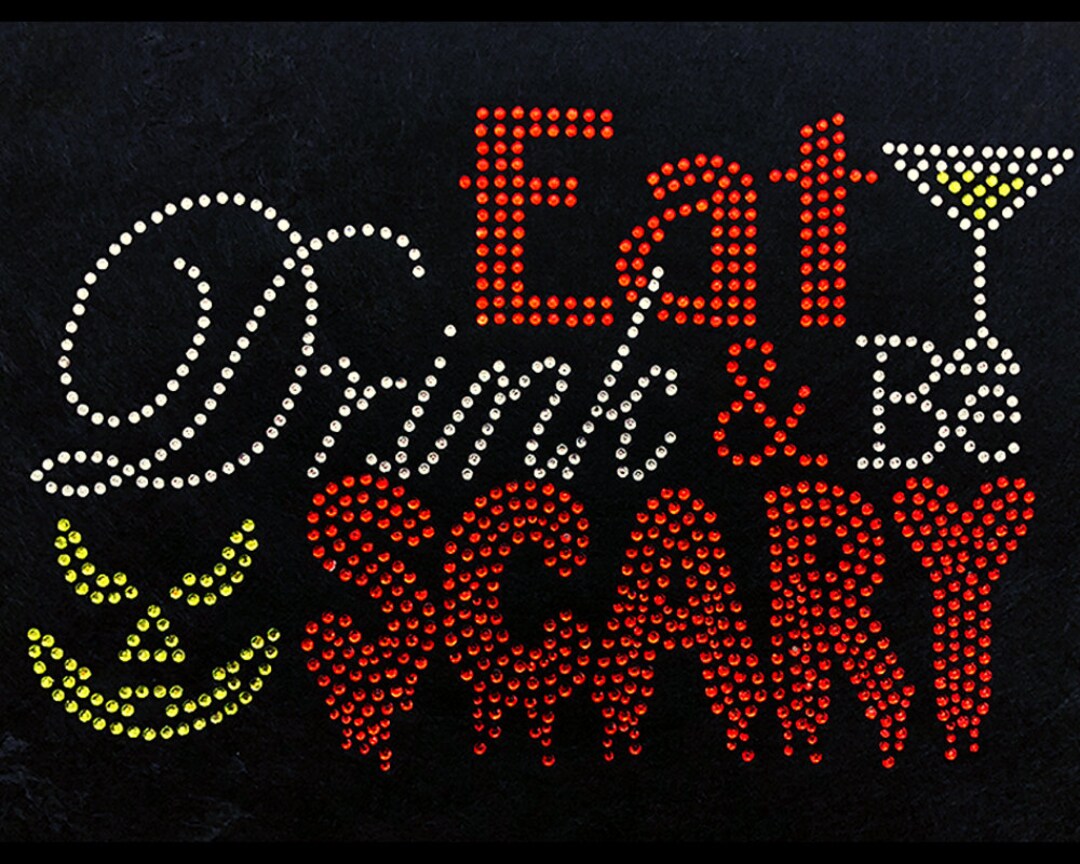 Happy Halloween, Ghost, Boo, Trick or Treat, Scare, Bling, Rhinestone ...