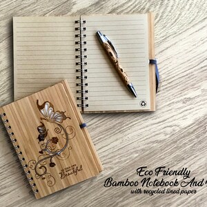 Butterfly Design Eco Friendly Bamboo Notebook/journal & Personalised ...