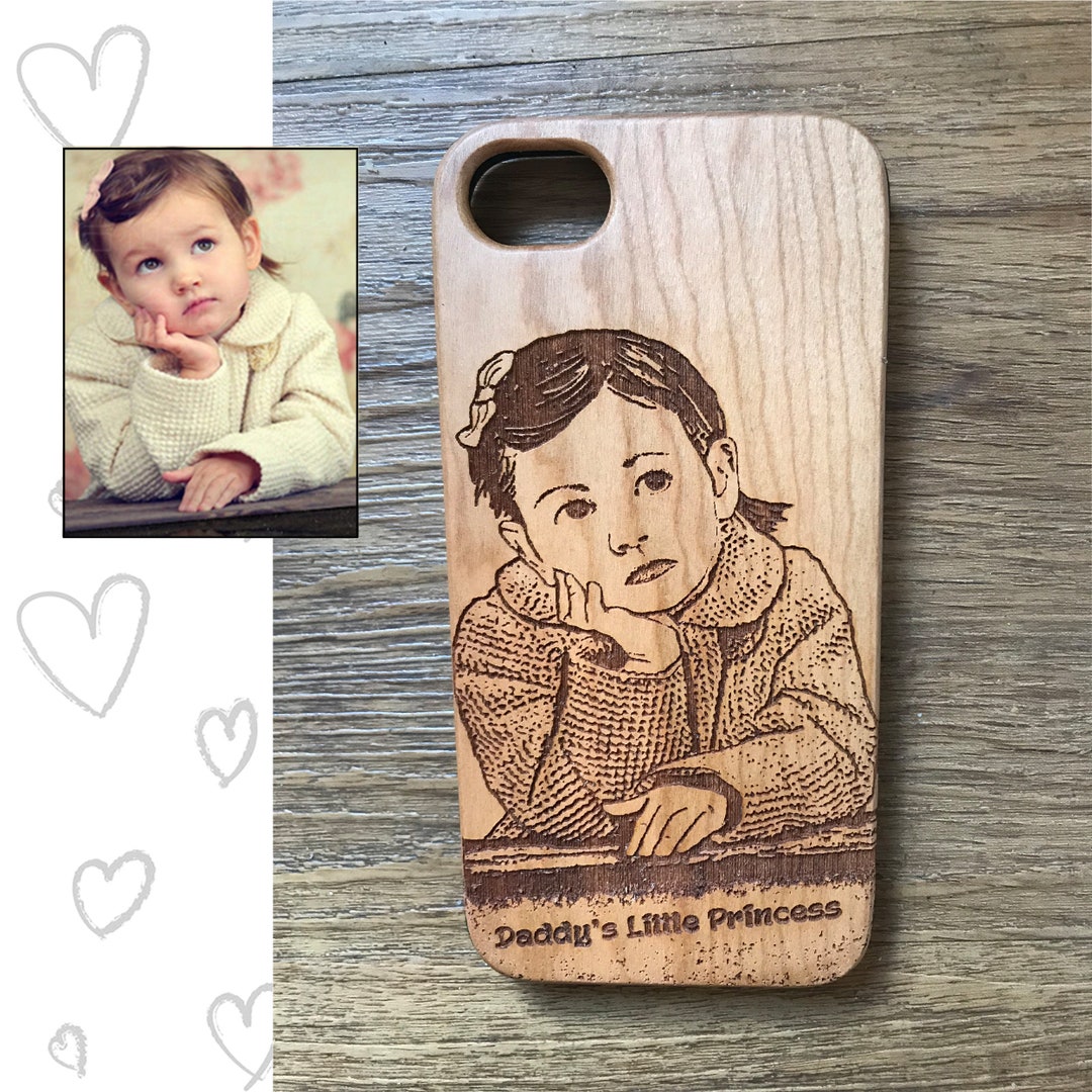 Laser Engraved Wood Portrait Phone Case - Etsy