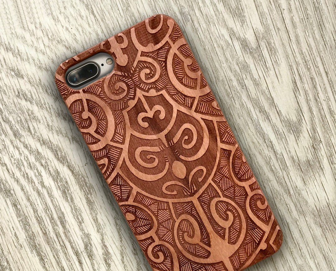 Real Wood Phone Case With Laser Engraved Maori Design for iPhone ...