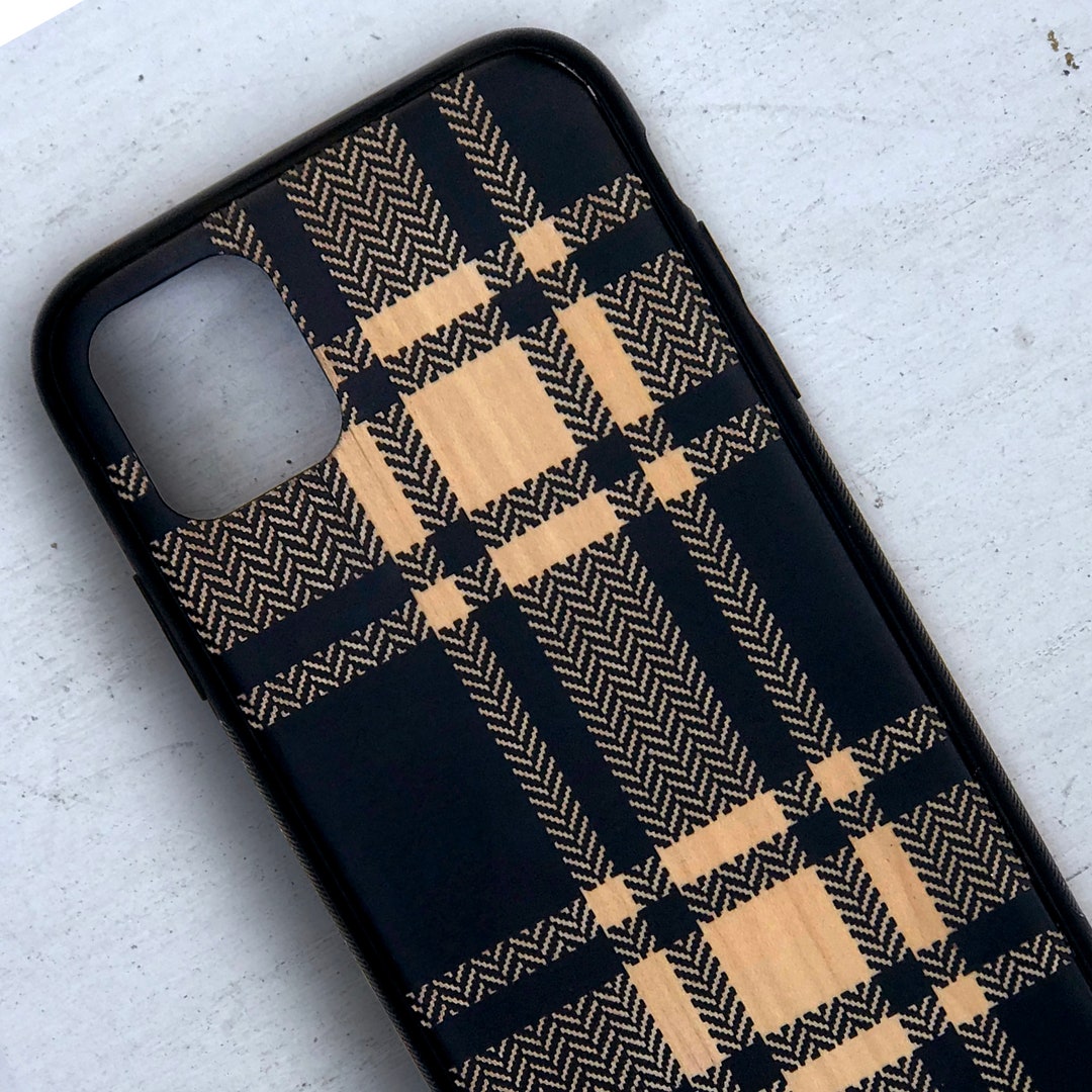 Herringbone Check Real Wood Phone Case for iPhone and Samsung - Etsy