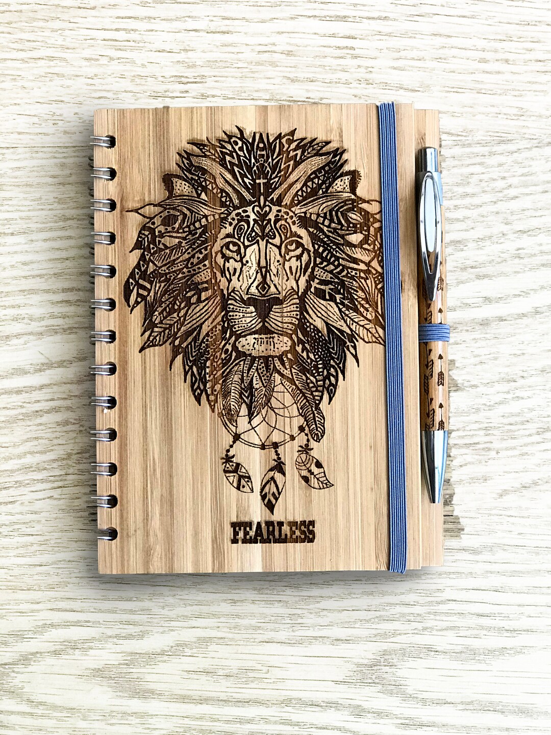 Eco Friendly Bamboo Notebook & Personalised Pen With Laser Engraved ...