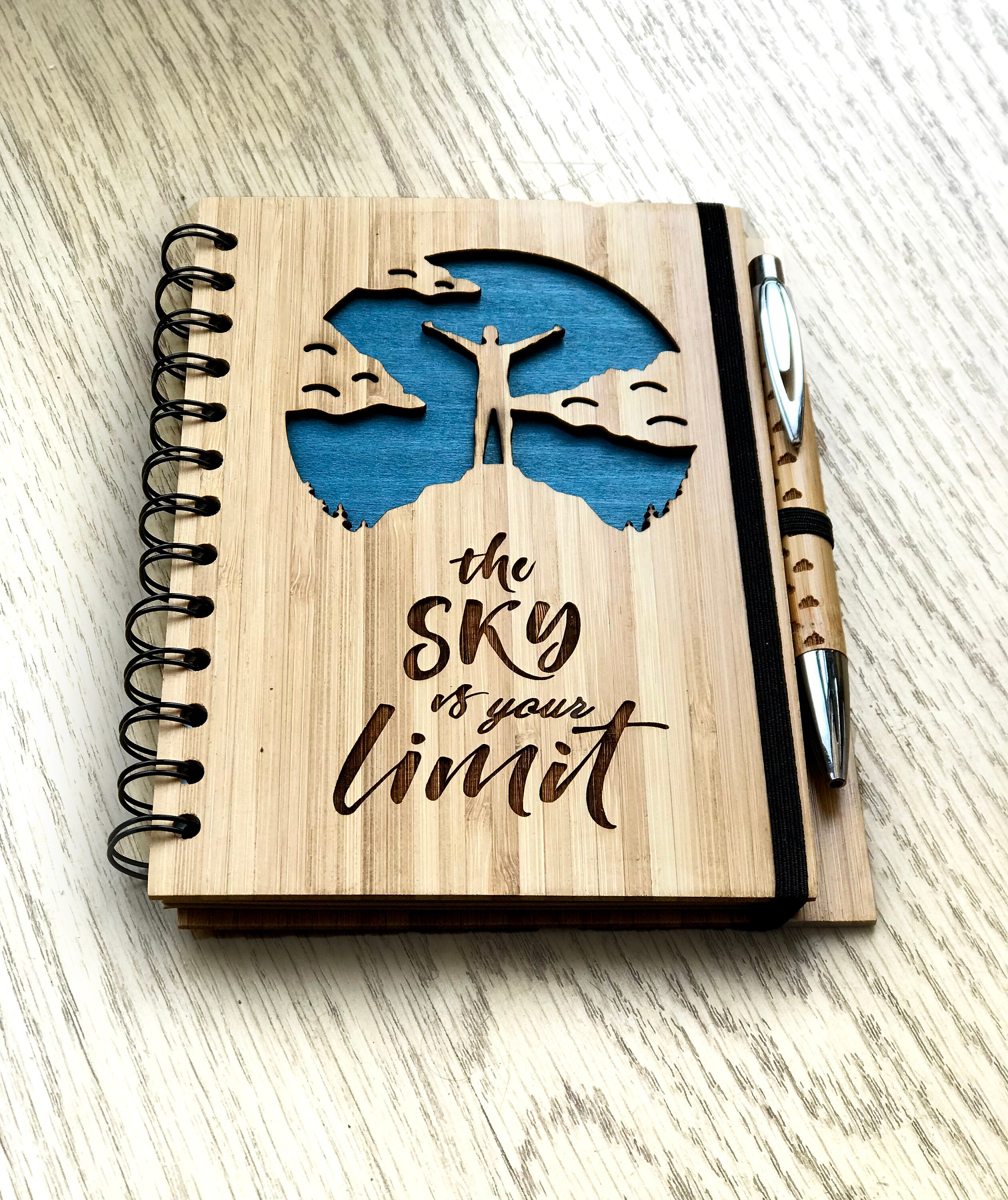 The Sky is Your Limit -eco Friendly Bamboo Notebook With Recycled Paper ...