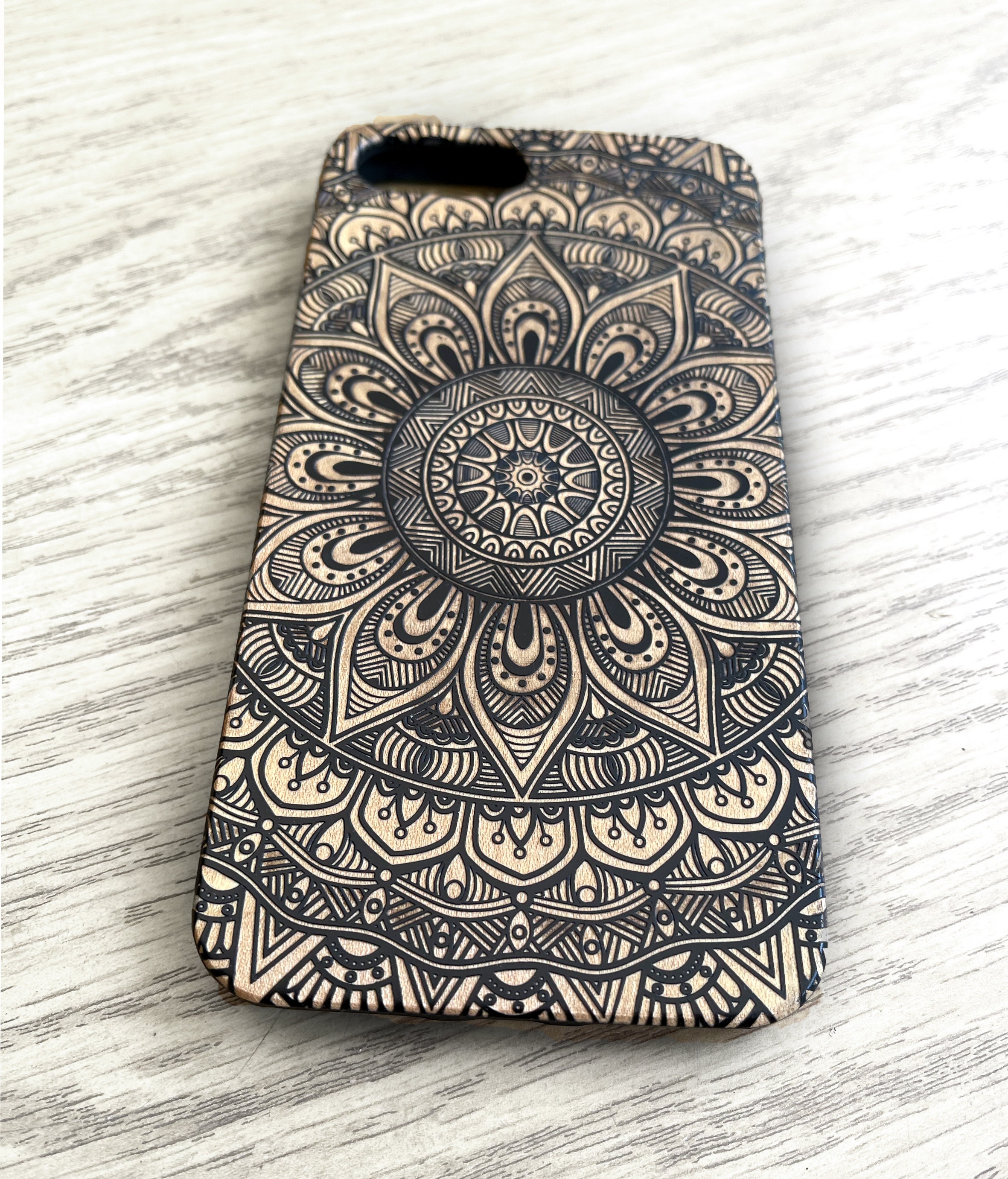 Modern Mandala Design Wood Phone Case for iPhone and Samsung - Etsy