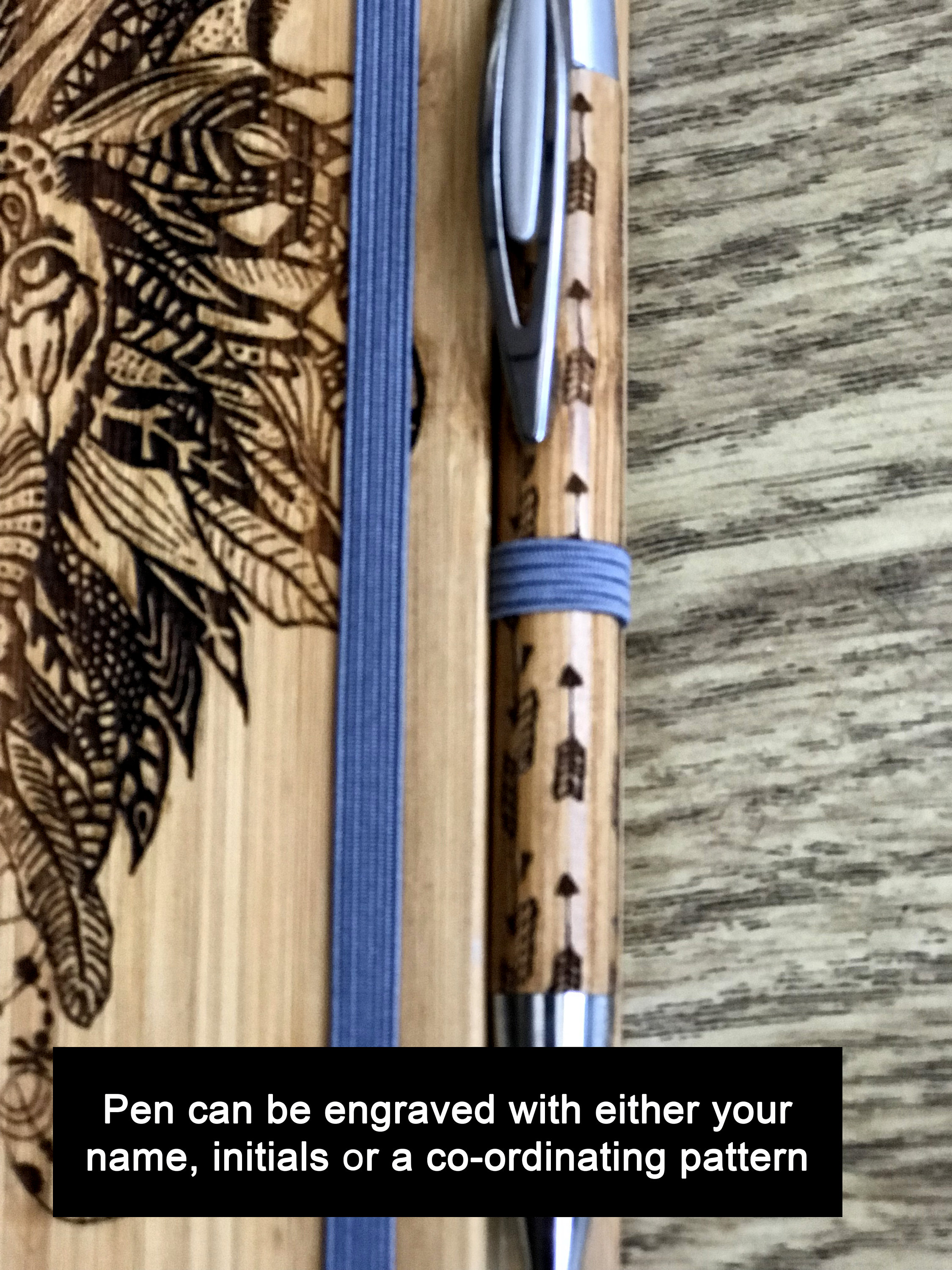 Eco Friendly Bamboo Notebook & Personalised Pen With Laser | Etsy