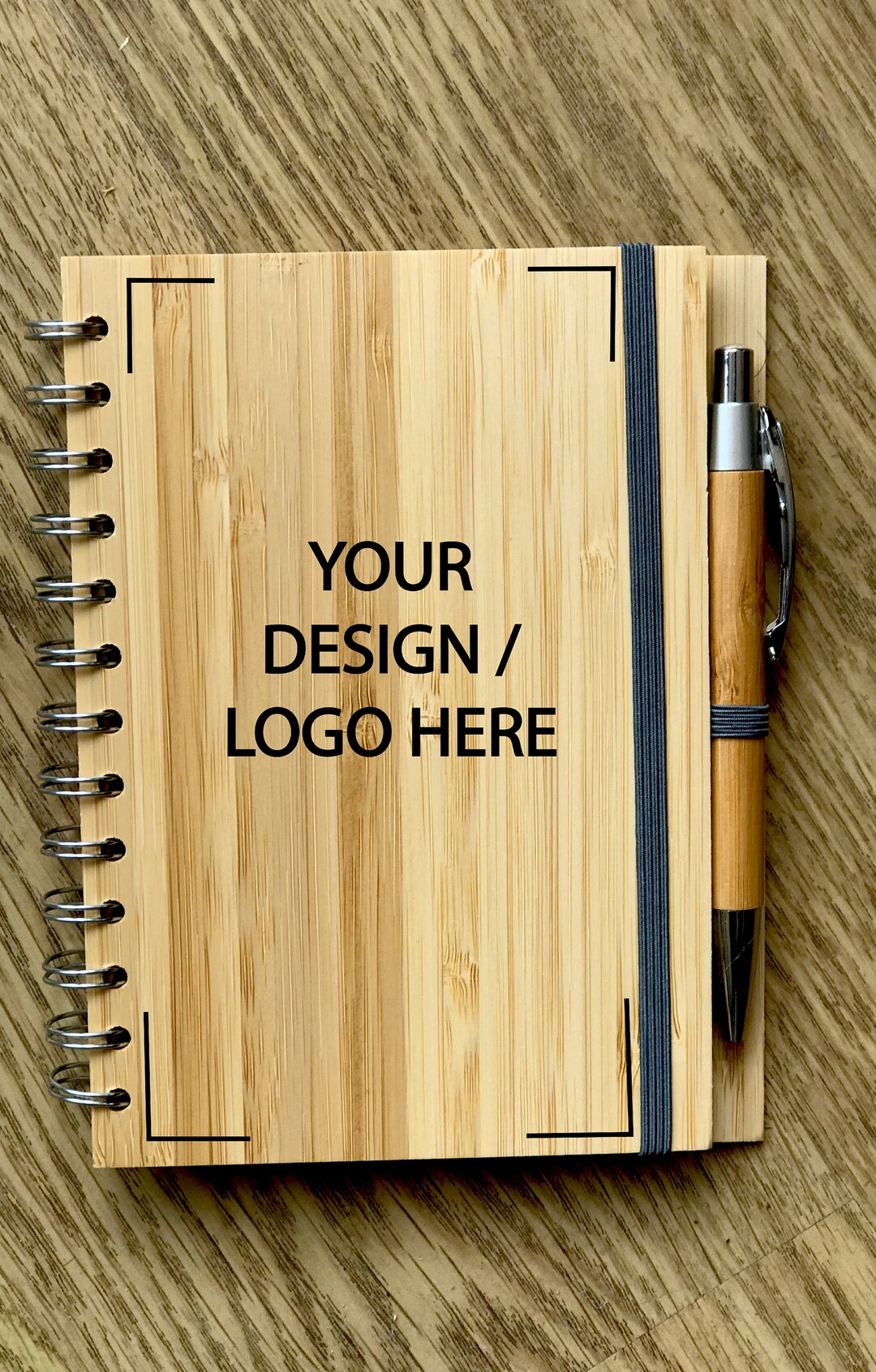 Bespoke Bamboo Notebook & Pen With Your Choice of Design - Etsy UK