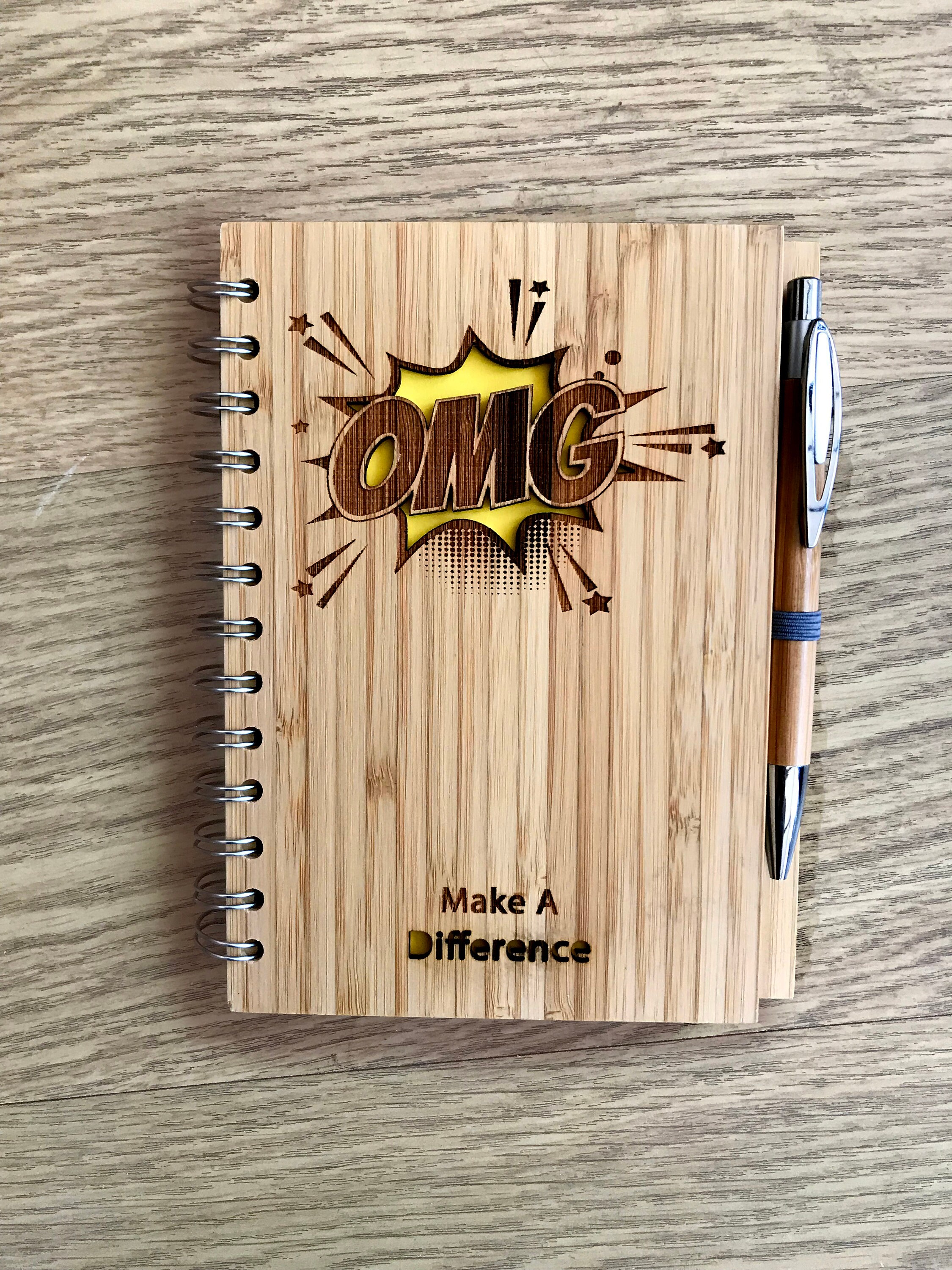 Comic Strip Themed Eco Friendly Bamboo Notebook With Recycled Paper and ...